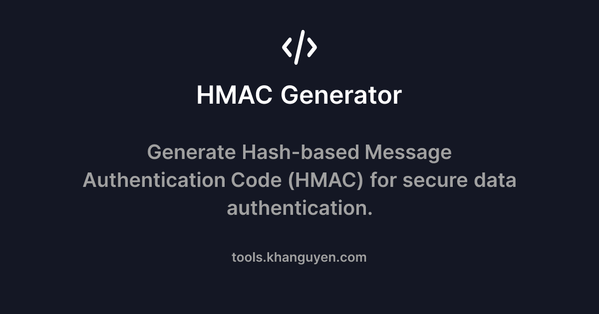DevTools - HMAC Generator